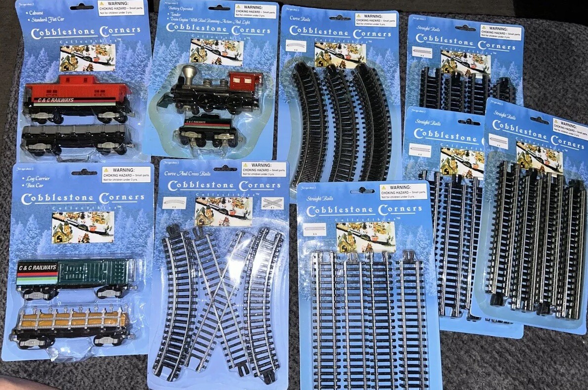 Vintage Cobblestone Corners Complete Train Set And Tracks All New In ...