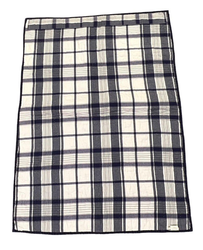 Pottery Barn Kids Madras Plaid Quil Patchwork Crib Blanket 46 x 33” | eBay