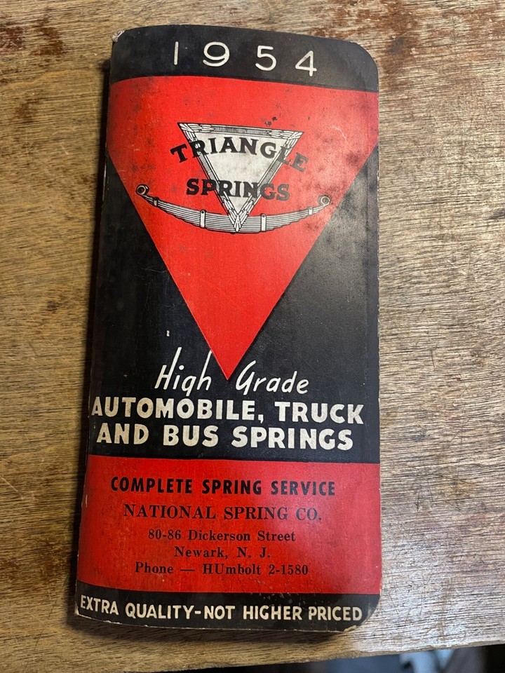 1954 Triangle Auto Springs Advertising Antique Auto Parts Catalog Du ...