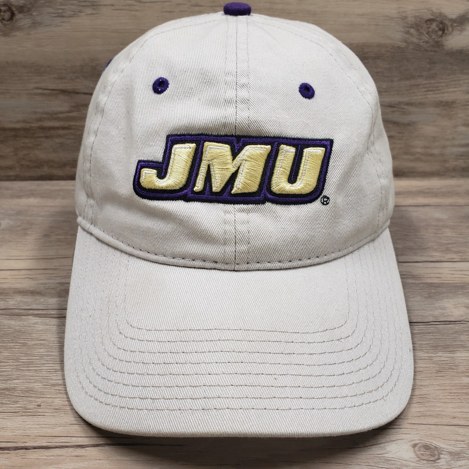 James Madison University Dukes Hat Cap Strap Back The Game JMU Beige ...