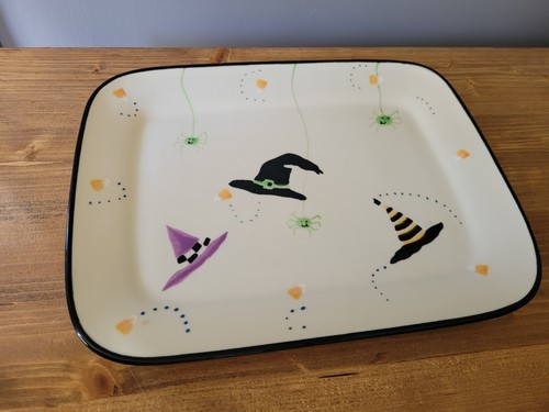 Vintage Halloween Hartstone Pottery Hocus Pocus Platter Tray Spider ...