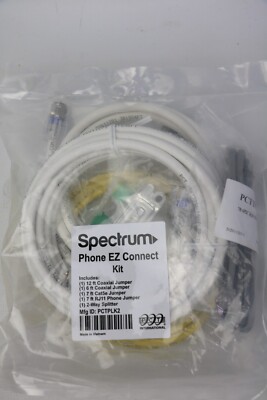 Spectrum Phone EZ Connect Kit Coax/Cat5e/RJ11 Jumpers, 2-Way Splitter ...