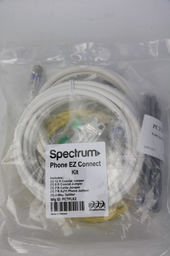 Spectrum Phone EZ Connect Kit Coax/Cat5e/RJ11 Jumpers, 2-Way Splitter ...