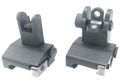 Black Polymer Flip Up Rifle Sights High Strength Lightweight BUIS ...