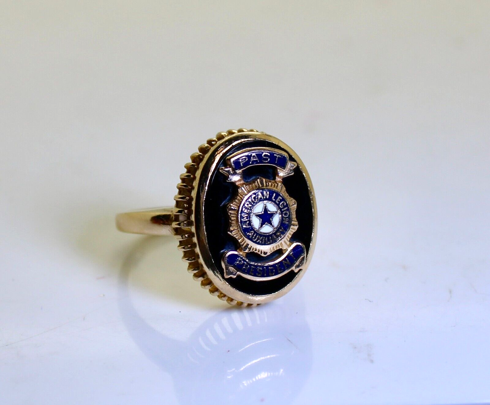 Art Deco 10K Yellow Gold Onyx Past President American Legion Auxiliary ...