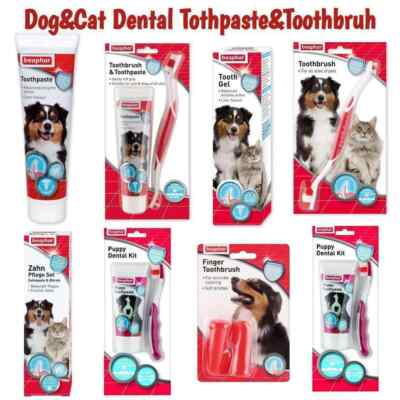 Toothbrush and Toothpaste Kit Beaphar 100g Dental Care Puppy Cat Dog ...