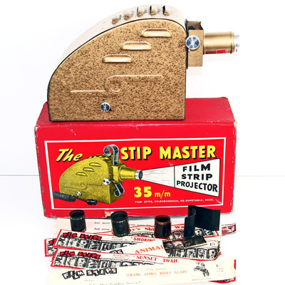 THE STIP MASTER c.1950's KIDS FILM STRIP PROJECTOR & ORIGINAL FILM ...