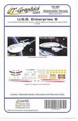 JT-Graphics USS ENTERPRISE Starship Decals 1/1000 For AMT Kits READ ...