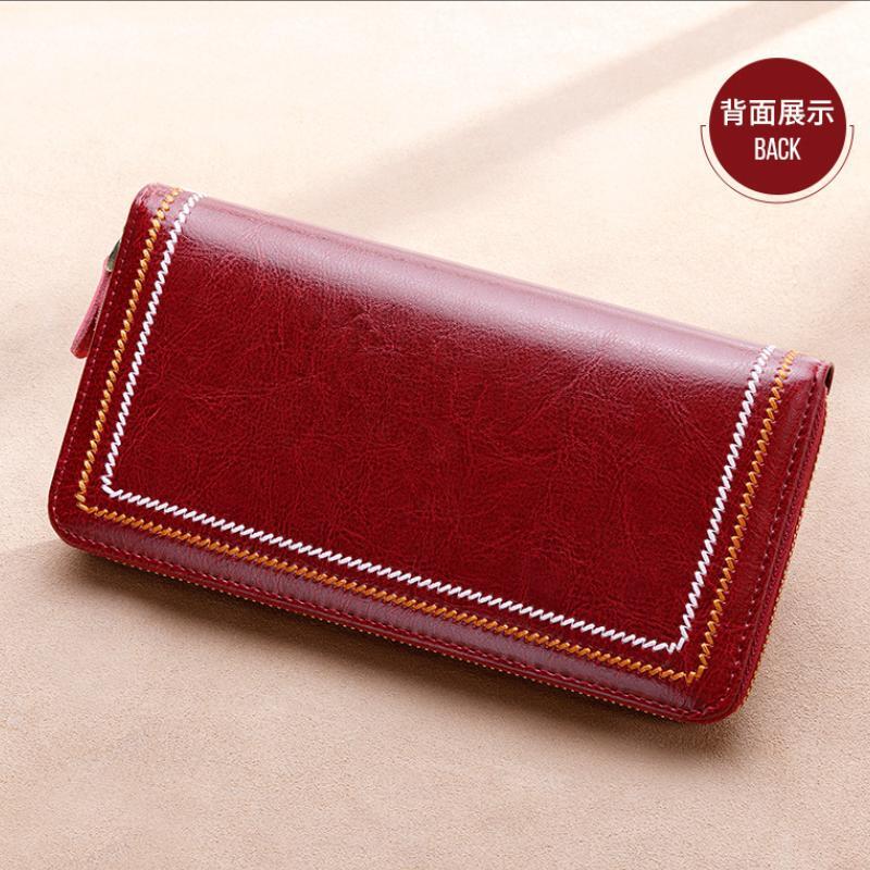 New Fashion Zip Wallet Genuine Leather Wallets Women's Ladies Wallet ...