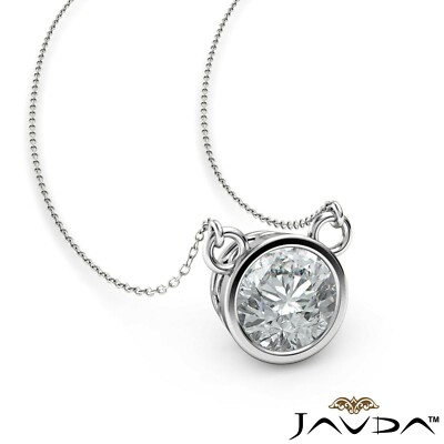 Round Brilliant Solitaire Cut Bezel Setting Filigree Pendant Necklace 0 ...