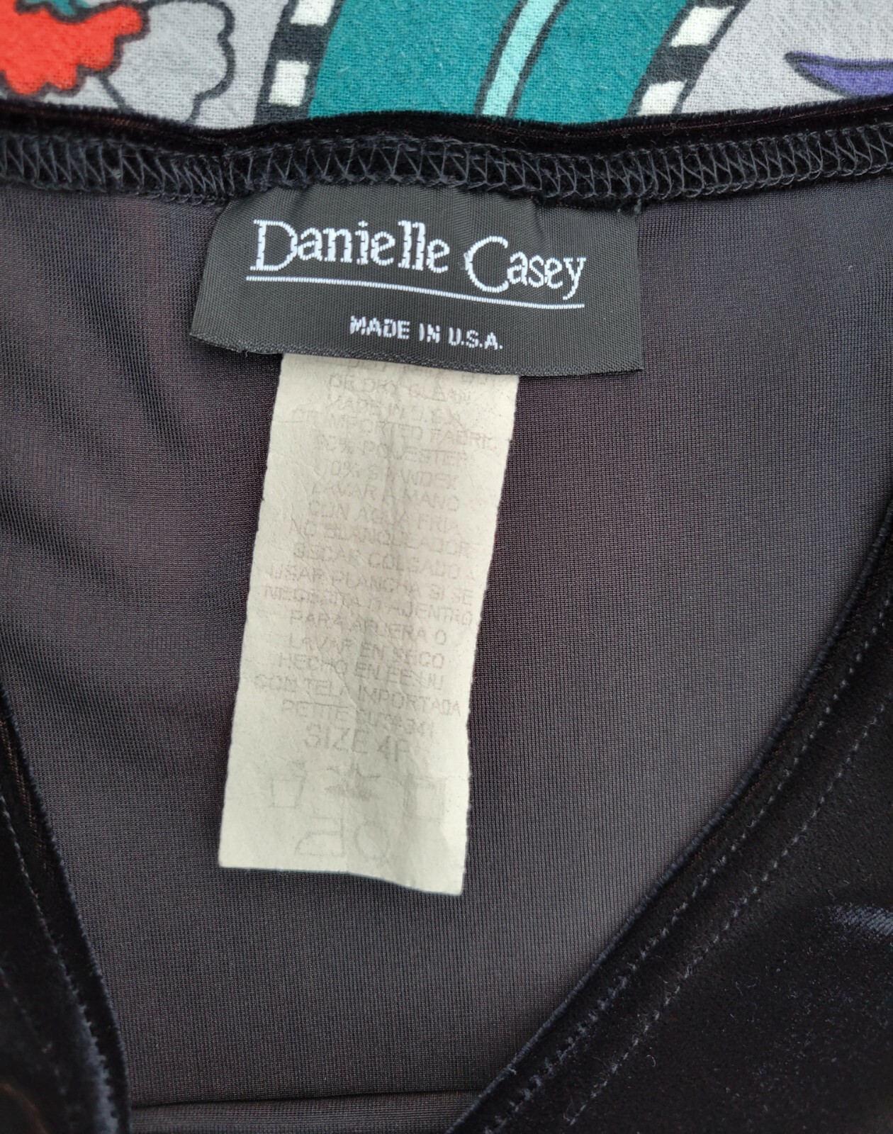 Danielle Casey 90s vintage little black velour dress … - Gem