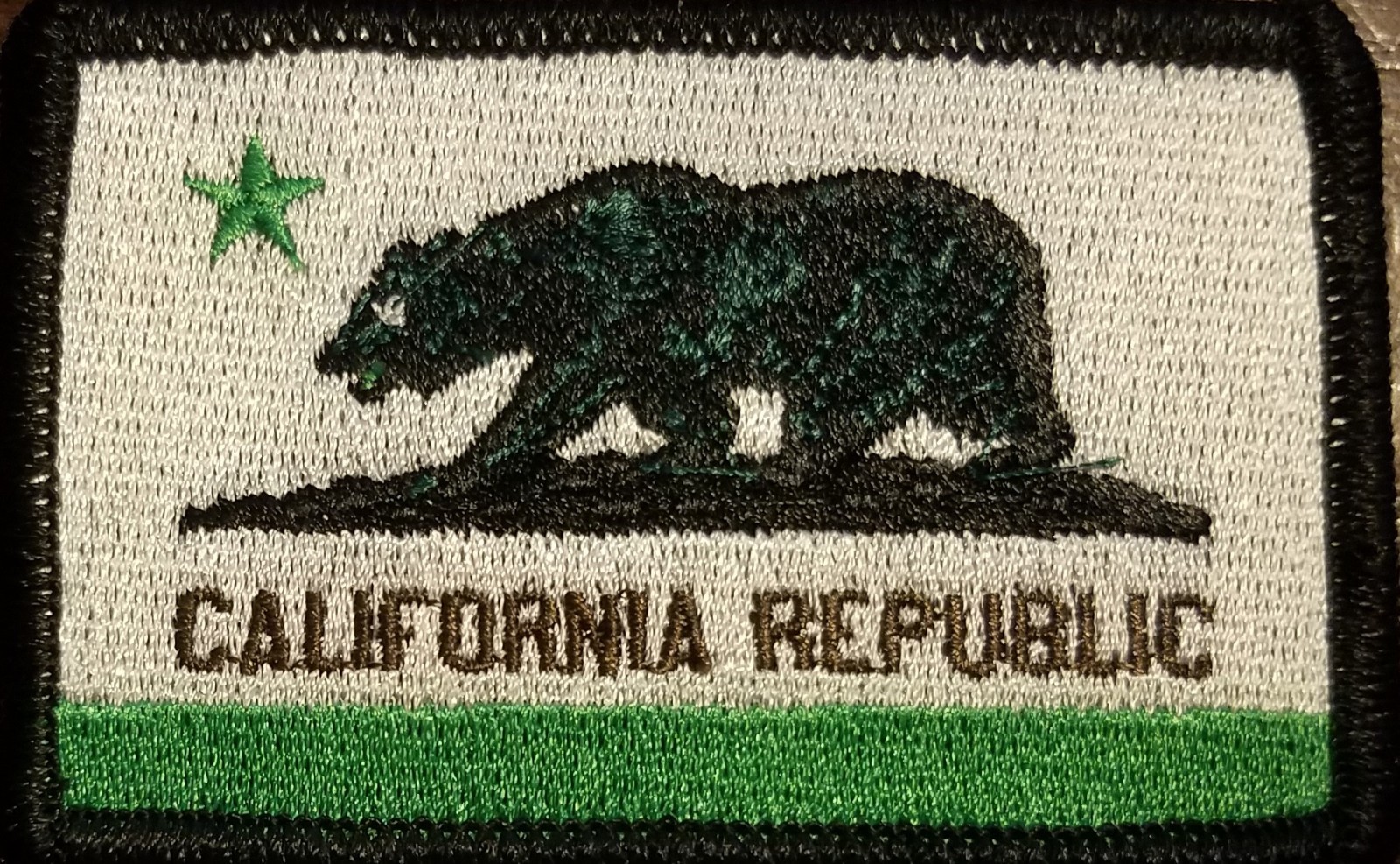 CALIFORNIA Flag Iron-On Patch Morale Black & Green Tactical Version ...