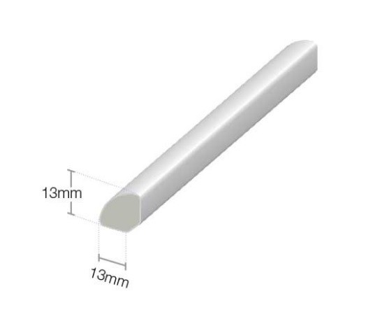 13mm Plastic Quadrant Finishing Trim - Window / Door Bead - 5 x 95cm ...