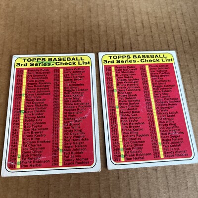 (2) 1969 Topps 3rd Series Checklist #214 Vintage Baseball Cards (poor ...