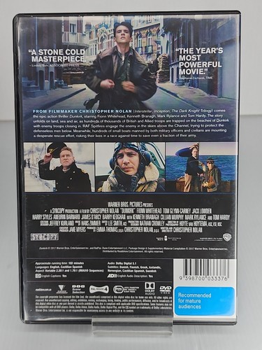 Dunkirk DVD, 2017 Fionn Whitehead, Damien Bonnard, Aneurin Barnard Lee ...