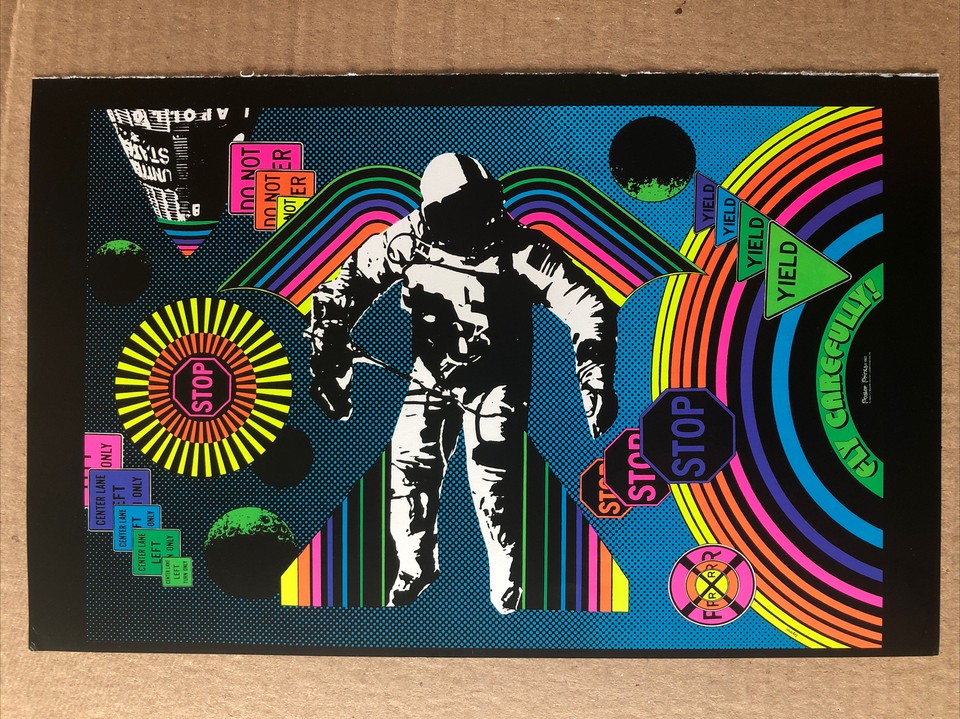 Blacklight Poster Pin-up Pusher Man The Losers Drugs Fly Carefully 2 ...