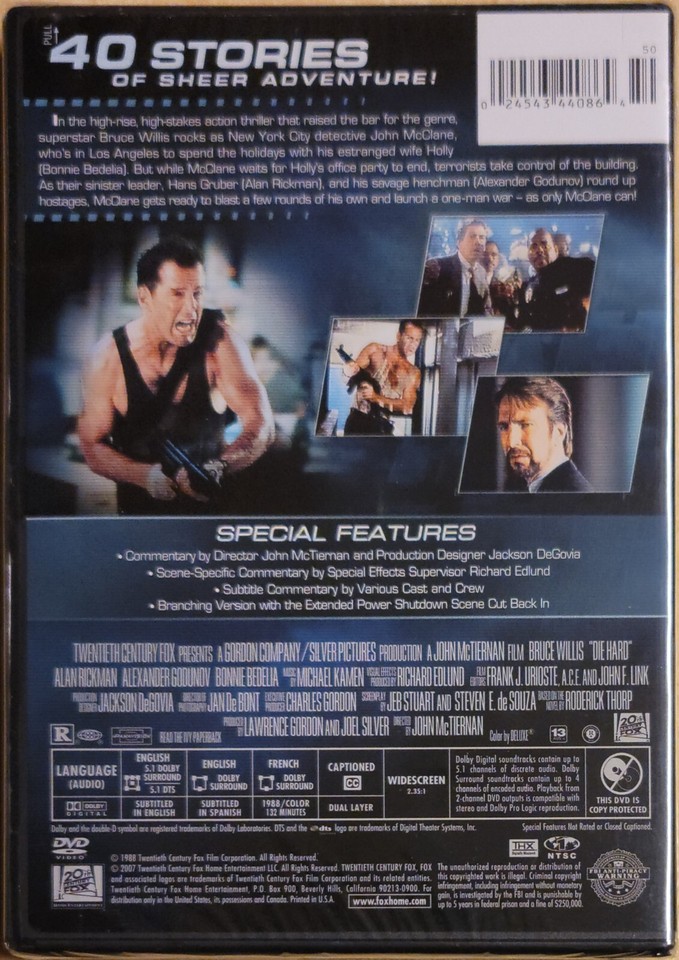 Die Hard (DVD, 1988, 20th Century Fox) Action Movie Film Brand New ...