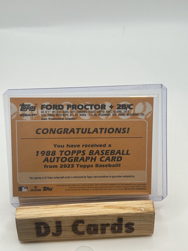 2023 Topps Series 2 Ford Proctor Auto 1988 Rookie Autograph #88BA-FP ...