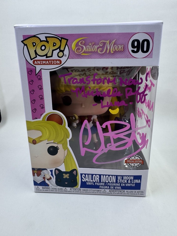 Sailor Moon w/ Moon Stick & Luna Dual SIGNED By Michelle Ruff/Linda ...
