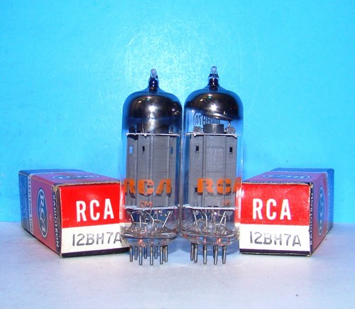 12BH7A NOS RCA 1969 radio audio amplifier vacuum tubes 2 valves tested ...