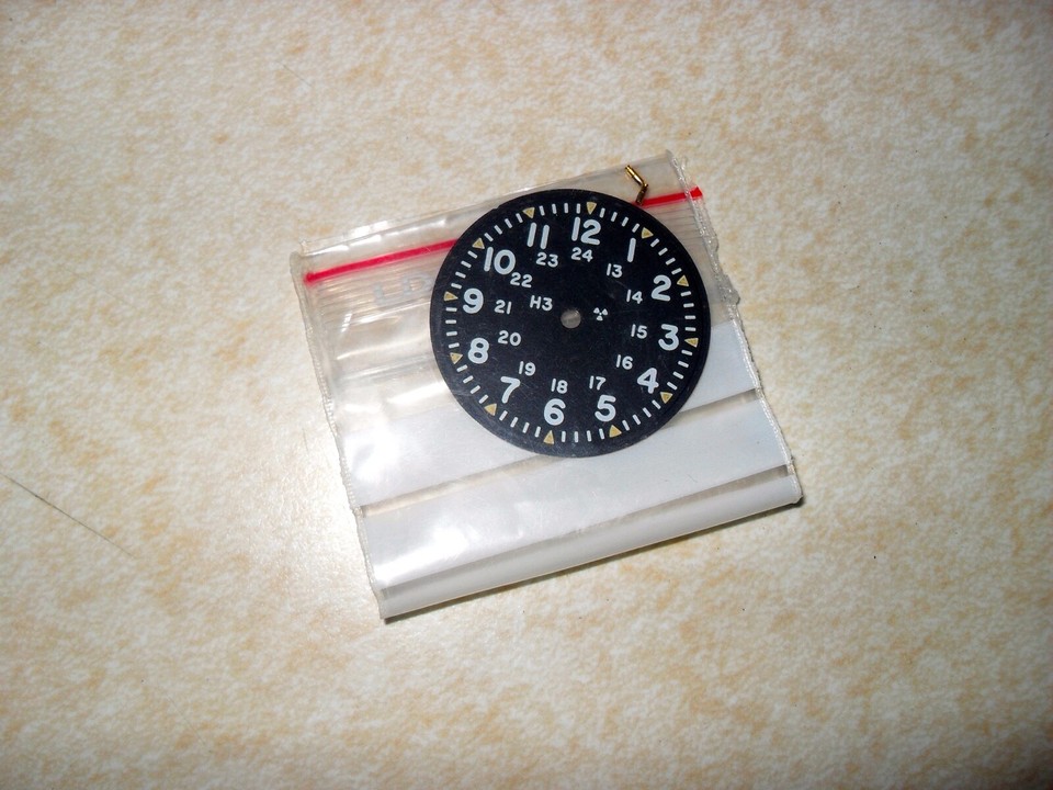 Hamilton Black H3 Radiation Dial, "Needs Dial Feet Soldered On" L@@K | eBay