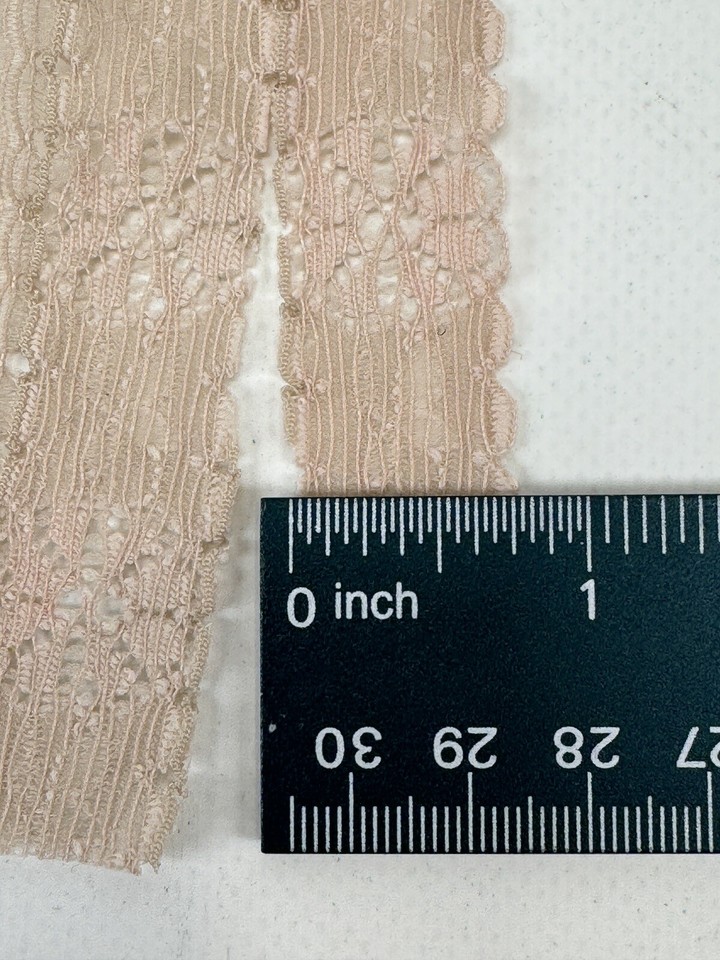 Vintage Lace Sewing Trim Scalloped Stretch Elastic Sheer Header 3" x ...