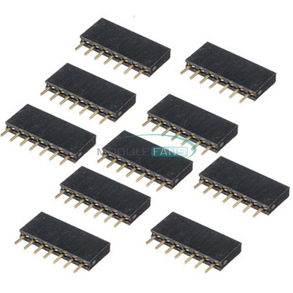 10PCS 2.54mm Header 1x7 Single Row 7P 7Pins Pitch PCB Socket Female | eBay