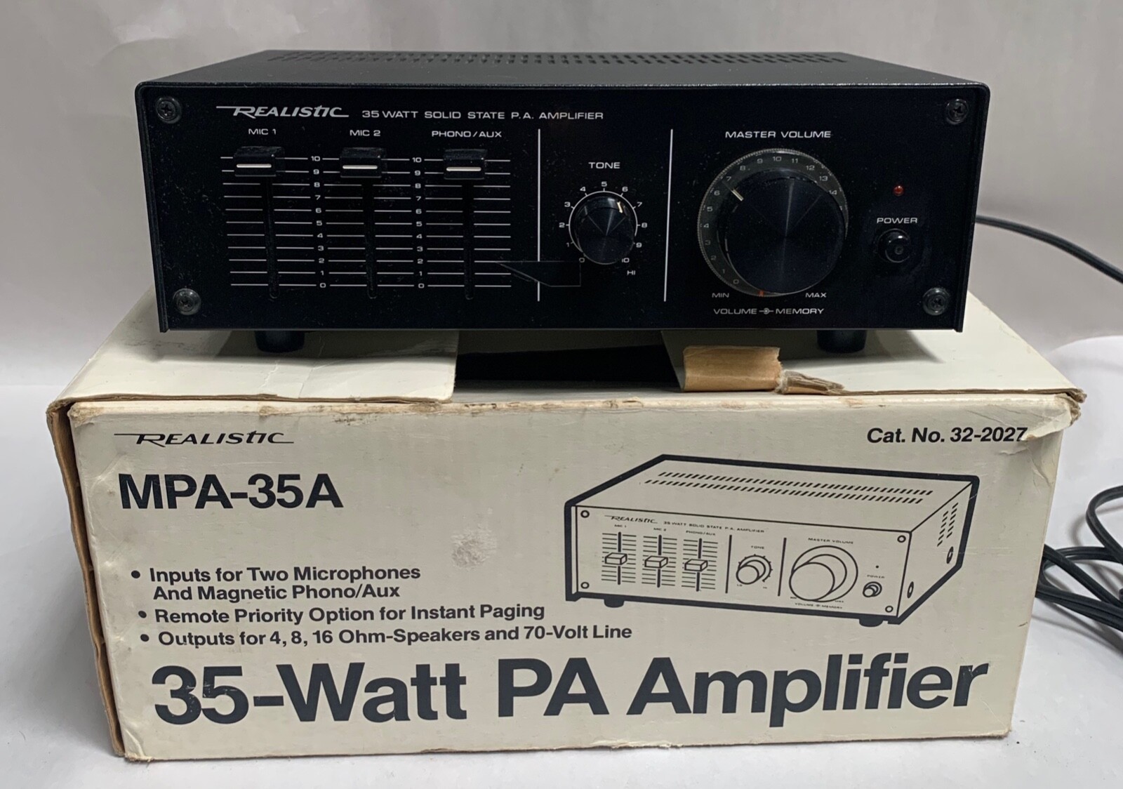 Vtg Realistic MPA-35A Model 32-2027 Radio Shack 35 Watt PA Amplifier ...