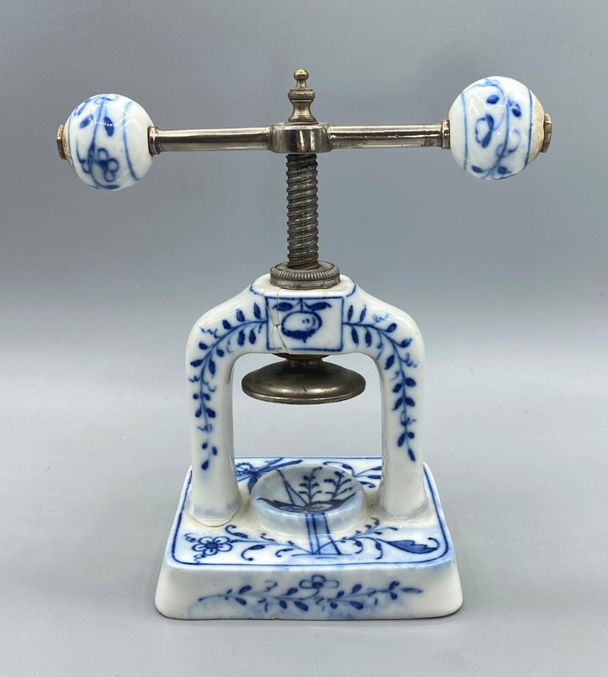 Antique 19th German Porcelain Nutcracker Blue Onion Meissen? | eBay