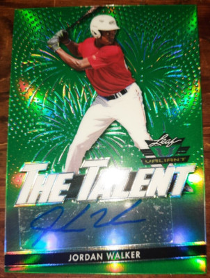 2020 LEAF VALIANT-THE TALENT-GREEN VARIATION-JORDAN WALKER ROOKIE AUTO ...