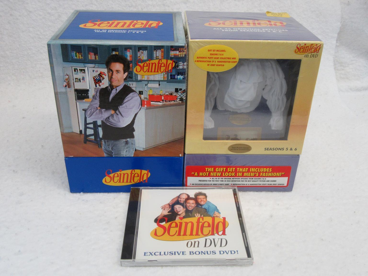 SEINFELD Seasons 1,4-6 DVDs w/PUFFY SHIRT, SALT/PEPPER & NAPKIN Props ...