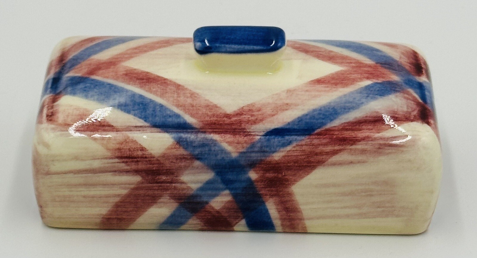 Vintage Vernonware Pink and Blue Plaid Calico 1/4 Pound Stick Butter ...