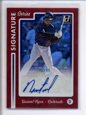 RAIMEL TAPIA 2017 DONRUSS SIGNATURE SERIES RED ROOKIE AUTOGRAPH AUTO ...