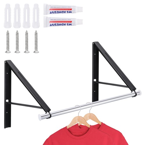 2pcs Retractable Clothes Rack, Wall Mounted Folding Clothes Hanger ...