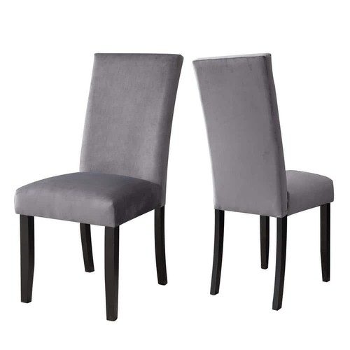 Steve Silver Side Chair 39" H w/ Polyester Velvet Memory Foam Grey (Set ...