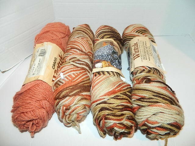 CARON WINTUK YARN LOT OF 4 - 3 ASSORTED AND ONE ORANGE | eBay