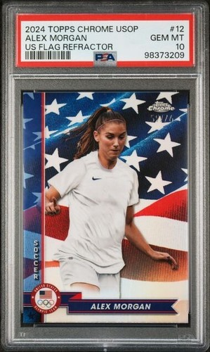 2024 Topps Chrome Olympics Alex Morgan American Flag Refractor Soccer /76 PSA 10 | eBay