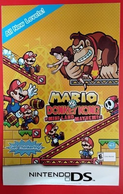 Rare, 2010 Nintendo DS Mario vs DK Mini land Authentic 11x17 static ...