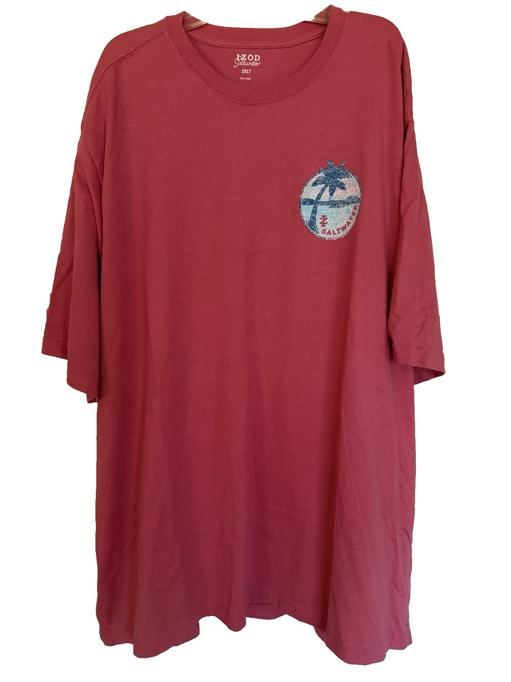 IZOD Saltwater Mens 2XL Tee Beach Bum Pink Palm Tree Logo | eBay