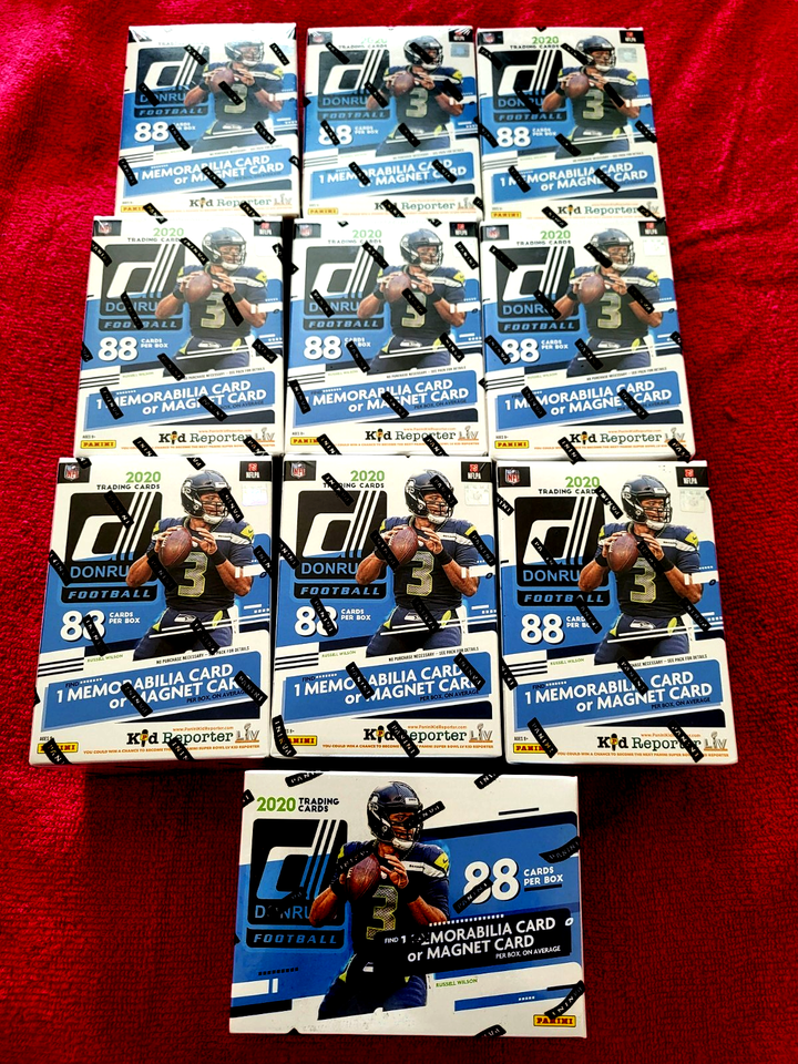 2020 PANINI Donruss Football Blaster Box 11 Packs 11 RC Chase Burrow ...