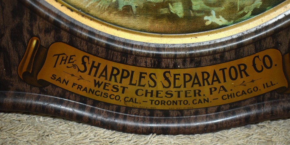 RARE Vintage Self Frame Sharples Cream Separator Farm Advertising Tin ...