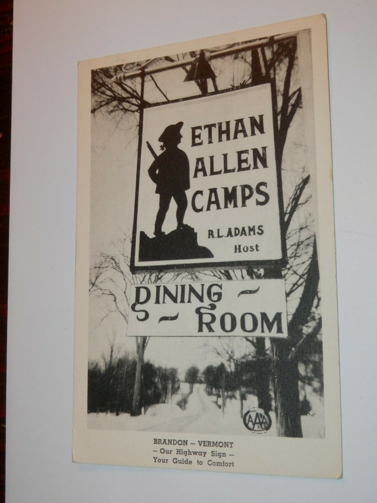 BRANDON VT - 1930's-1940's POSTCARD - ETHAN ALLEN CAMPS - R.L. ADAMS ...