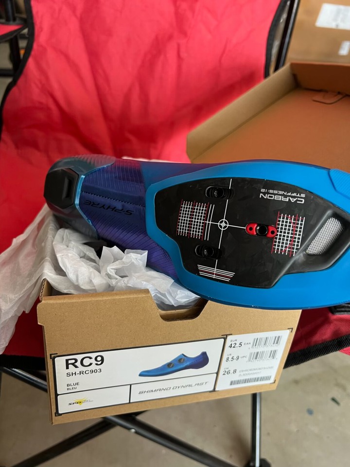 Shimano RC903 S-PHYRE Cycling Shoe (Men's Size 42.5 EU , 8.5-9 US, Blue ...