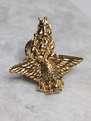 ROJ Royal Order Jesters Pin Shriner Gold tone sitting on eagle with ...