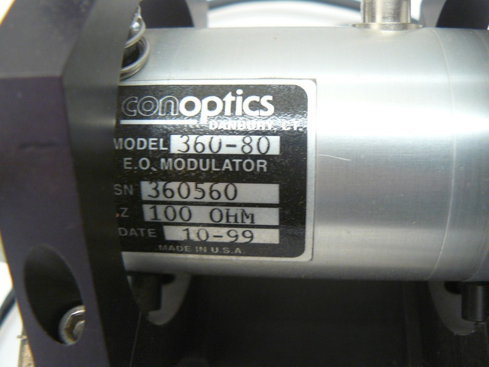 CONOPTICS 360-80 E.O. ELECTRO OPTICAL MODULATOR 100 OHM PHASE MODULATOR ...