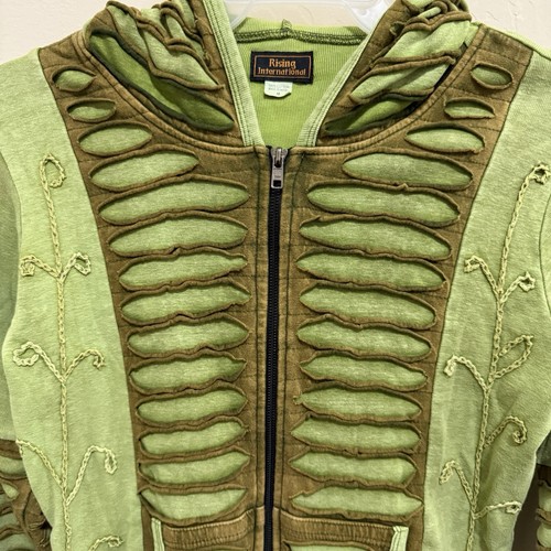 Rising International Zip Up Hoodie Jacket Y2K Green Size Medium ...