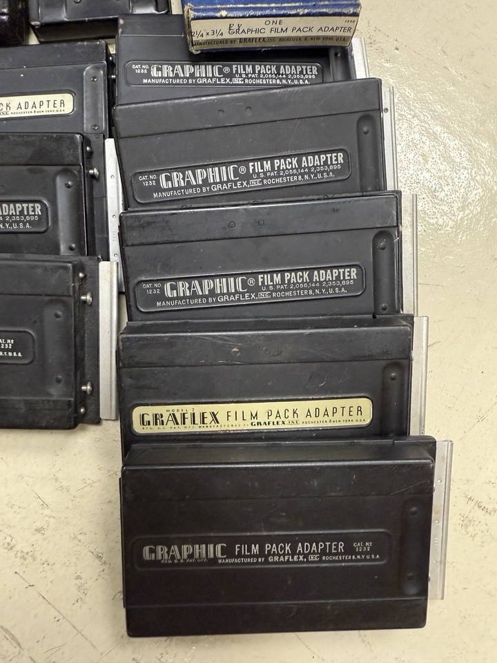 Lot Graflex Large Format Camera Accessories Film Pack Adapter 2x3 2 1/4 ...
