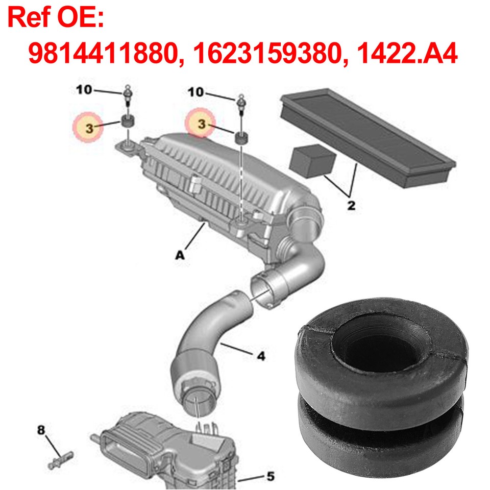 Air Filter Housing Mounting Rubber Grommet Bushing For Citroen C3 C4 ...