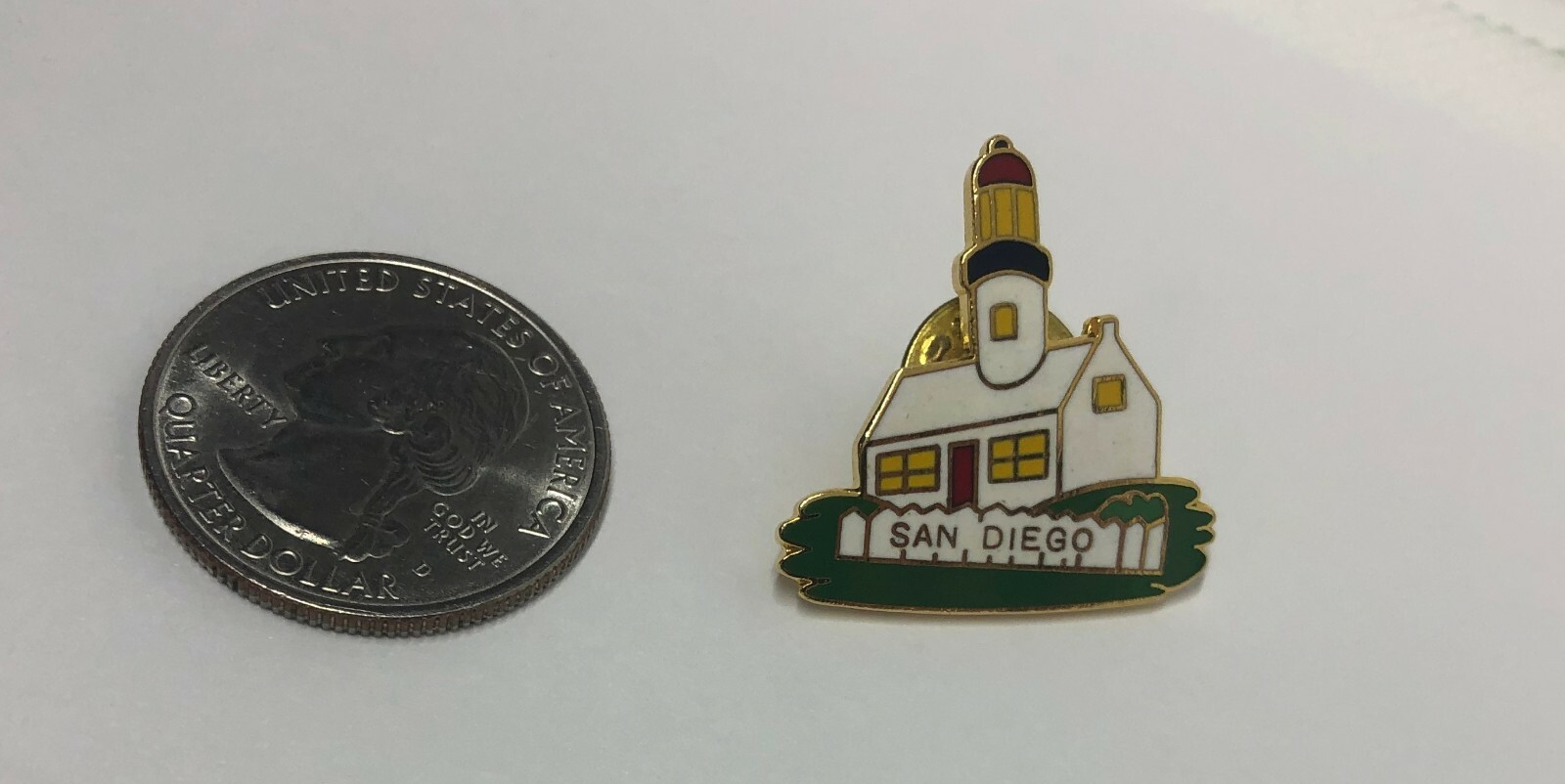 San Diego Lighthouse Pin Collectible Souvenir, Used - Free Shipping
