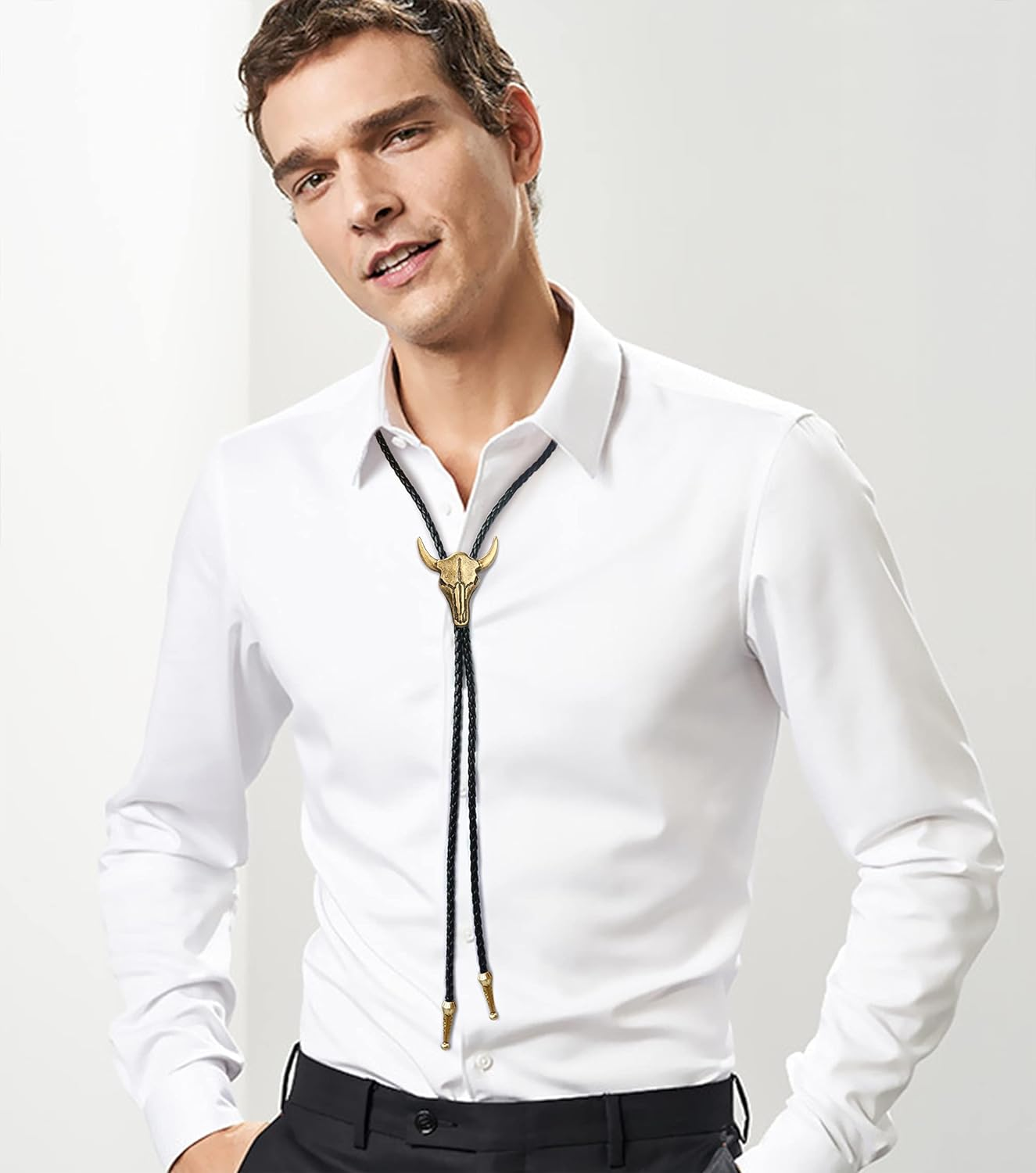 Corbata de Bolo Hecha a Mano 4 Piezas Para Hombres Corbata de Cuero de ...